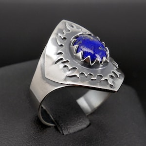 Lapis Lazuli Ring, Sterling Silver Blue Gemstone Ring - Etsy