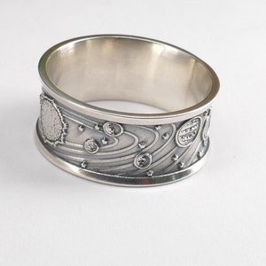 Solar System Ring, Sterling Silver Sun and Planets Space Ring With ...