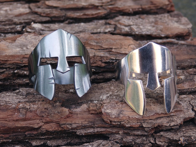 Spartan Helmet Ring Sterling Silver Men's Ring | Etsy UK