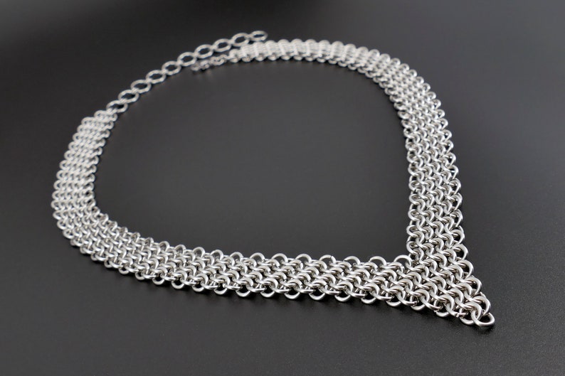 Surgical Steel Chainmaille Necklace, V-shaped Chainmail Choker - Etsy