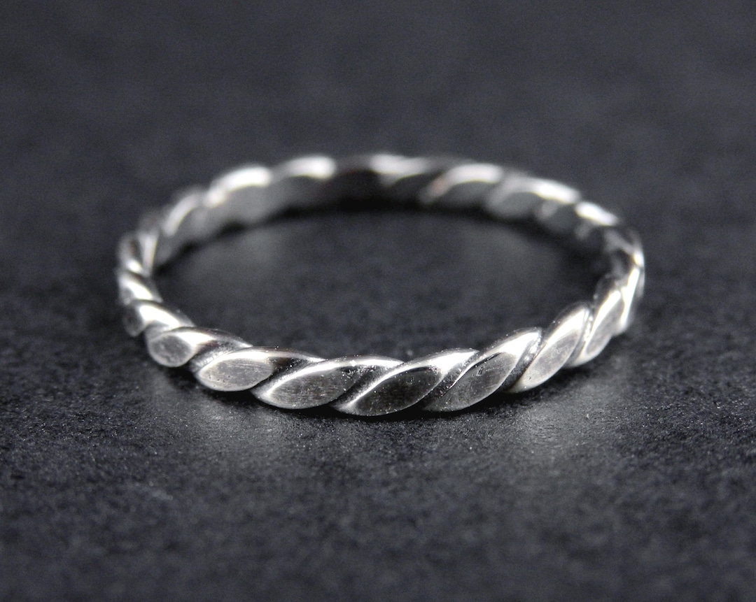 Sterling Silver Twisted Wire Ring, Simple Filigree Band - Etsy