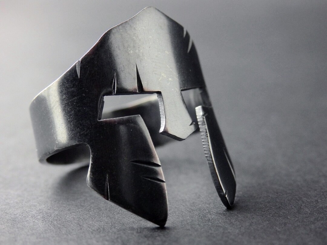 Spartan Helmet Ring Sterling Silver Men's Ring - Etsy