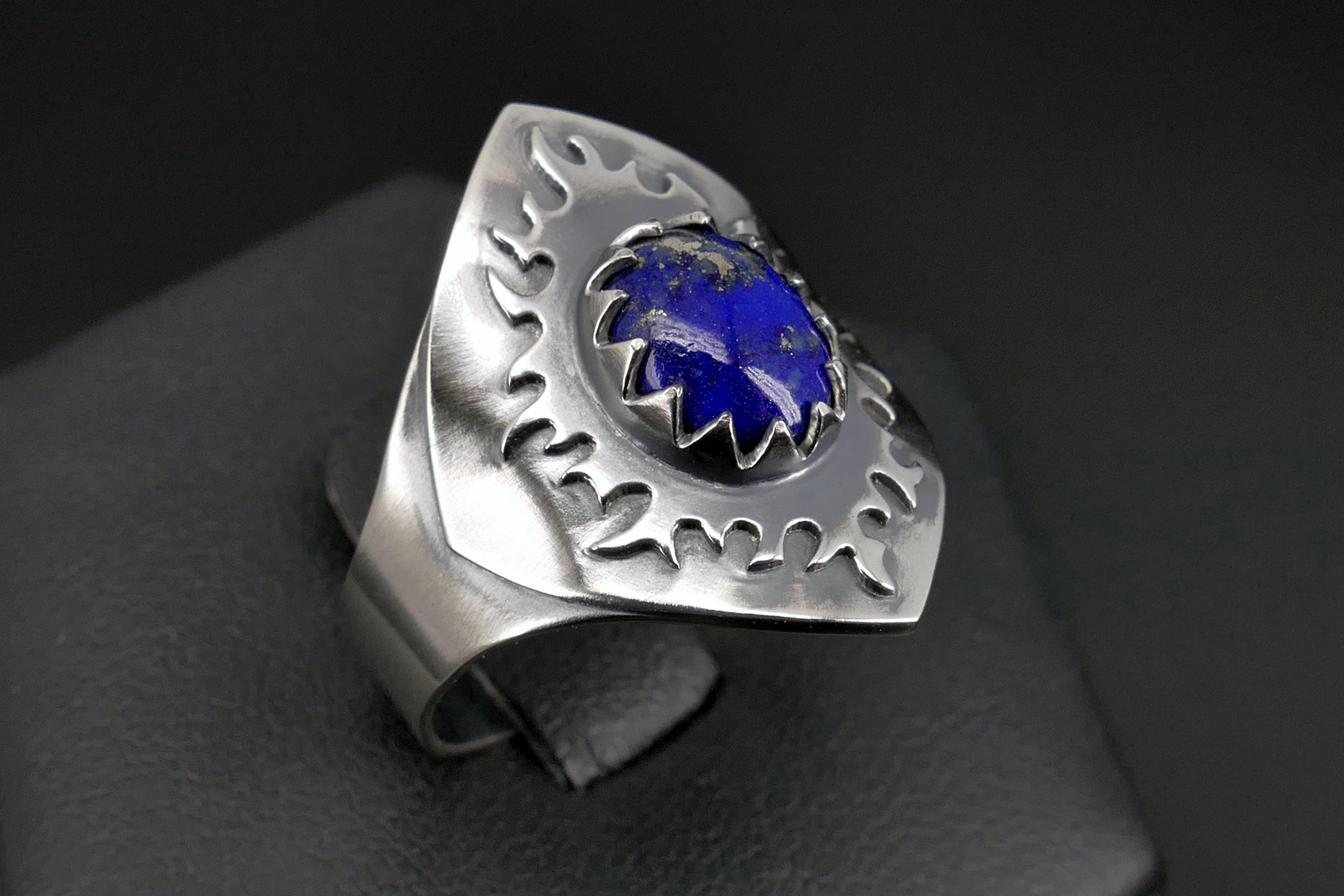 Lapis Lazuli Ring, Sterling Silver Blue Gemstone Ring - Etsy