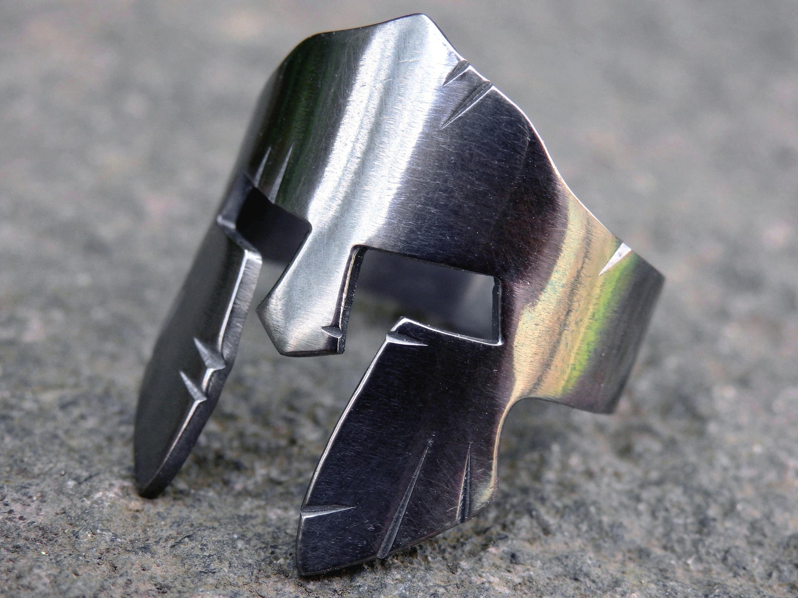 Spartan Helmet Ring Sterling Silver Men's Ring | Etsy