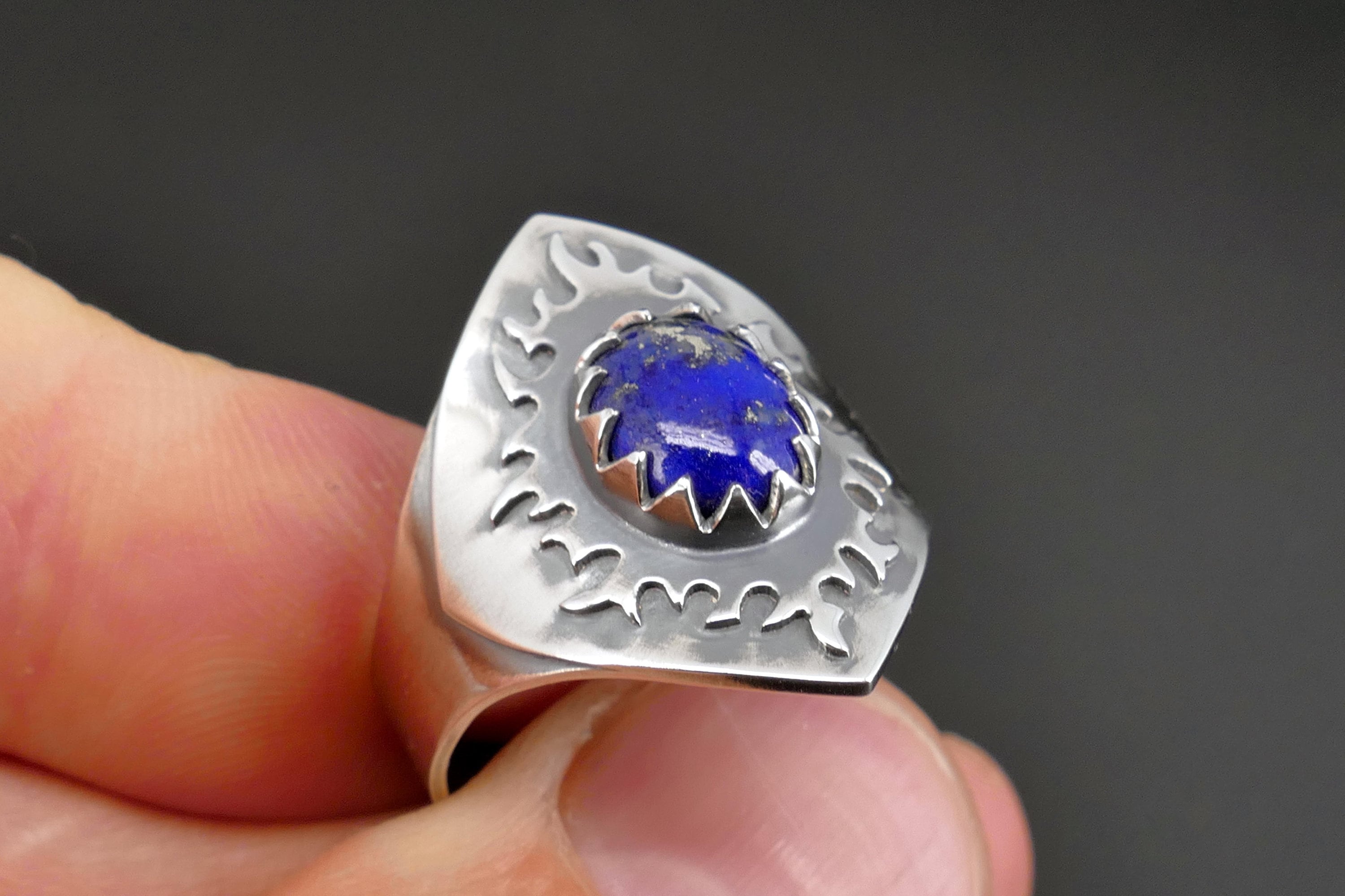 Lapis Lazuli Ring, Sterling Silver Blue Gemstone Ring - Etsy