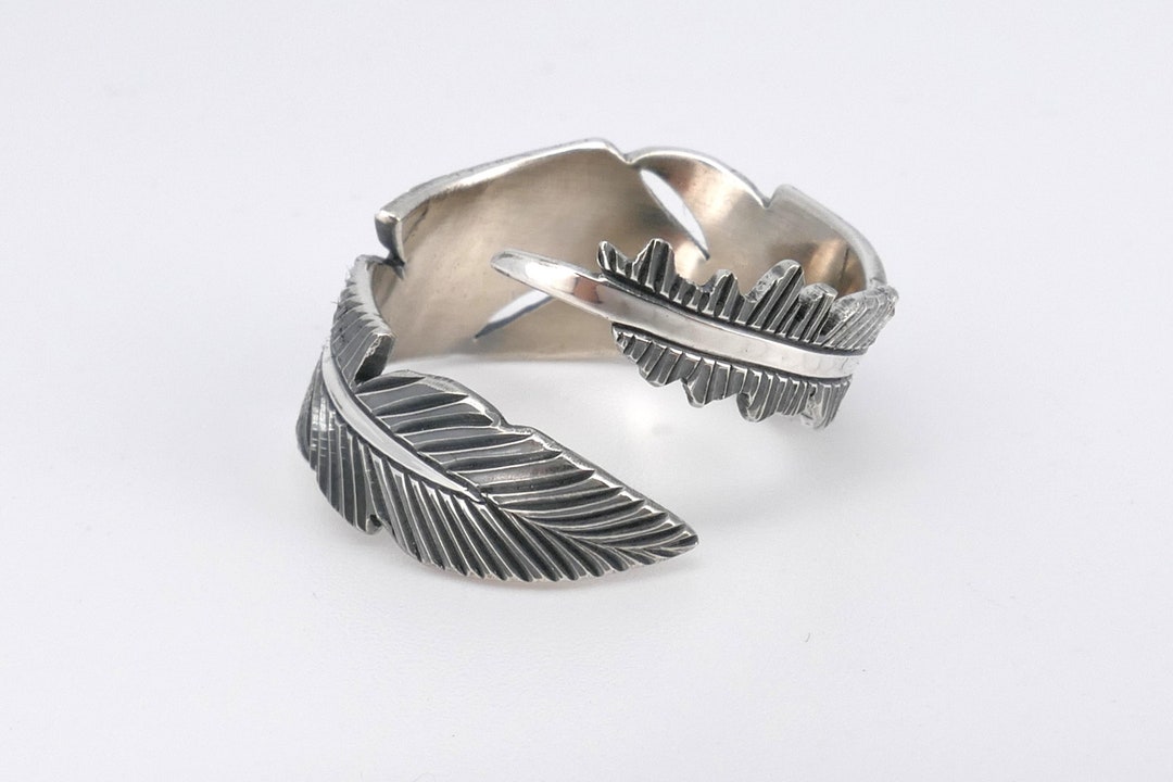 Silver Feather Ring - Adjustable Hand-crafted Ring - Etsy