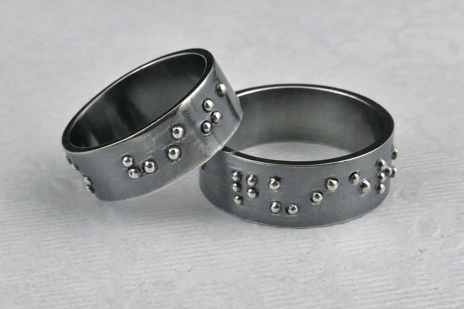 Sterling Silver Braille Ring Personalised Message, Letters - Etsy