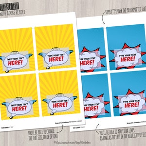 Superhero Place Cards. Editable Buffet Cards. Food Tent Cards ...