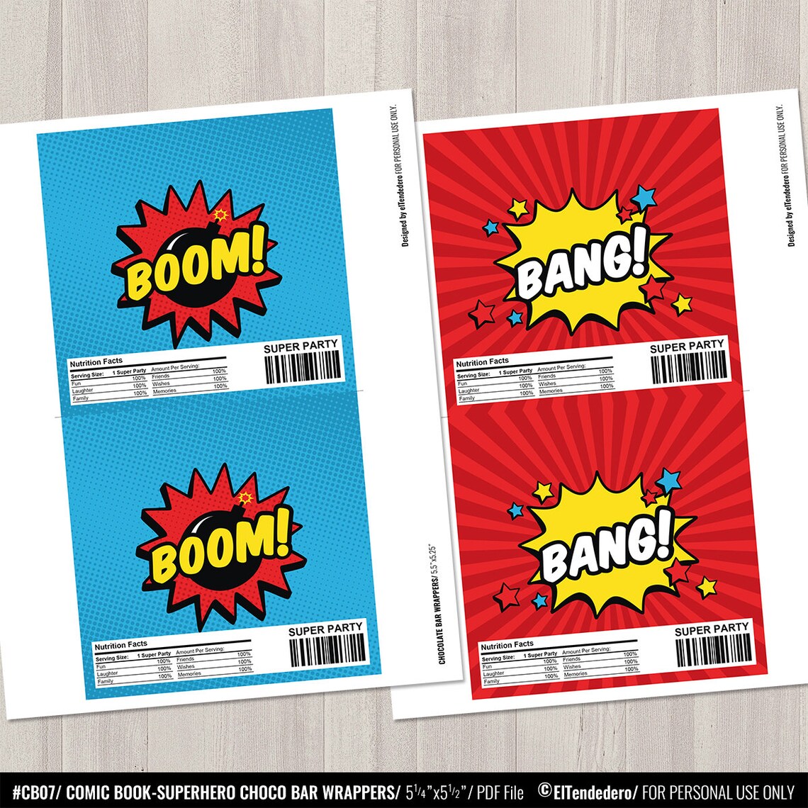 Superhero Chocolate Bar Wrappers. Baby Shower - Birthday Chocolate Bar ...