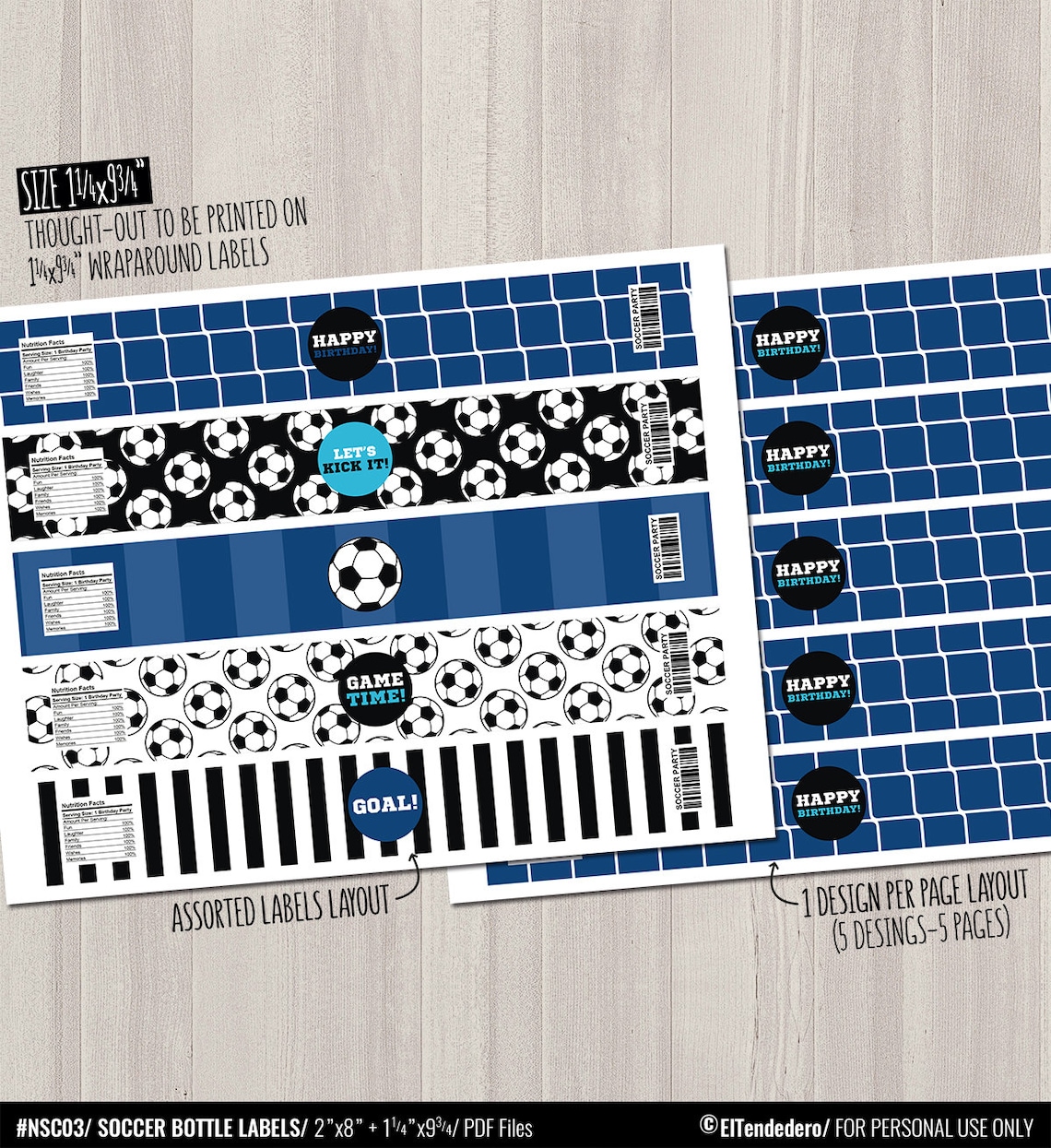 Soccer Water Bottle Labels. Sports Party Labels. Printable - Etsy