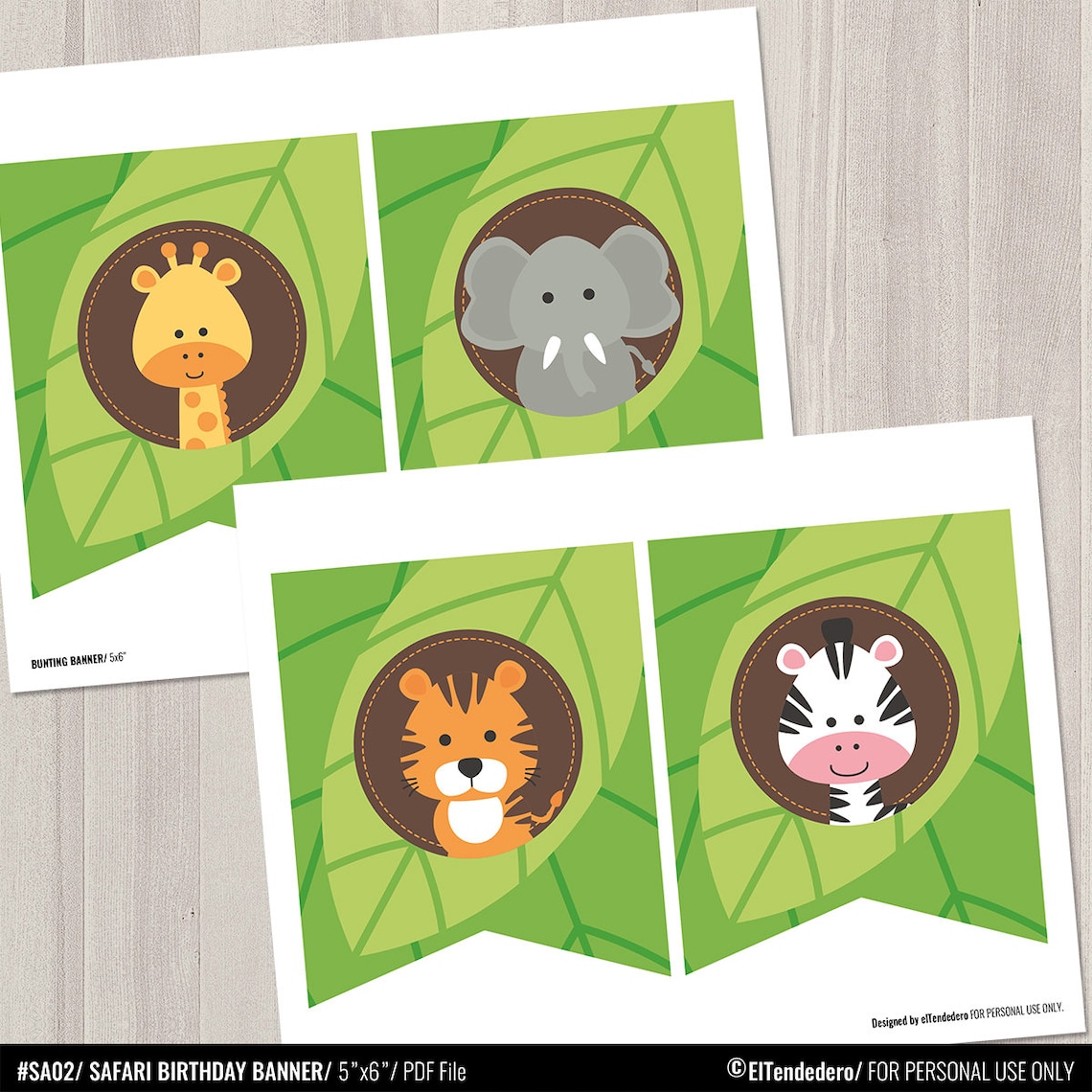Safari Birthday Banner Jungle Theme Bunting Banner - Etsy