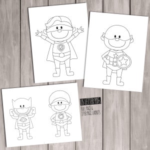 PRINTABLE Superhero Coloring Pages. Kids Party Games, Birthday Favor ...