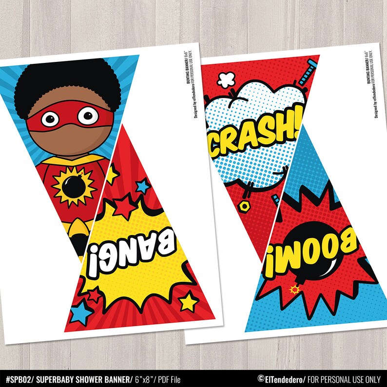Superhero Baby Shower Banner. Comic Book Theme Bunting Banner. - Etsy