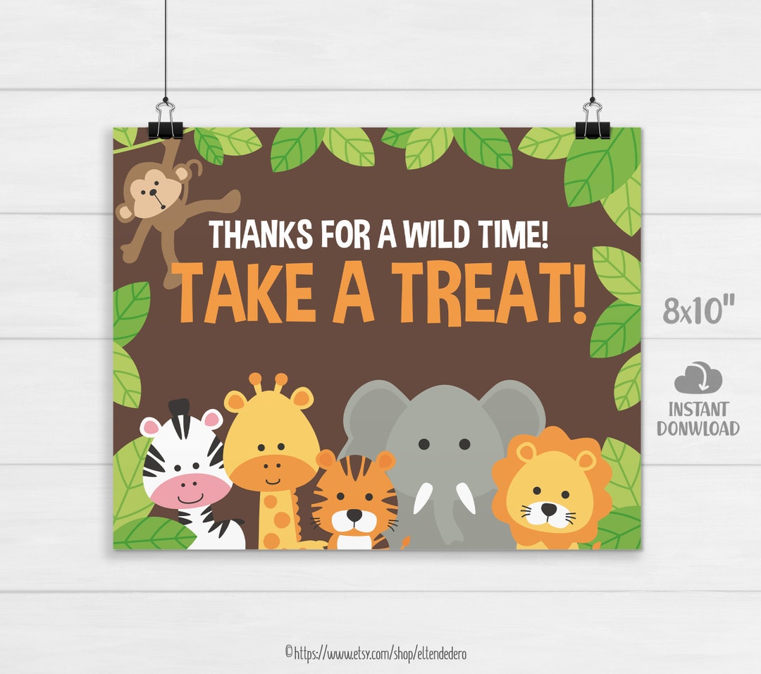 Safari Treat Table Sign Favor Sign. Printable Baby Shower - Etsy