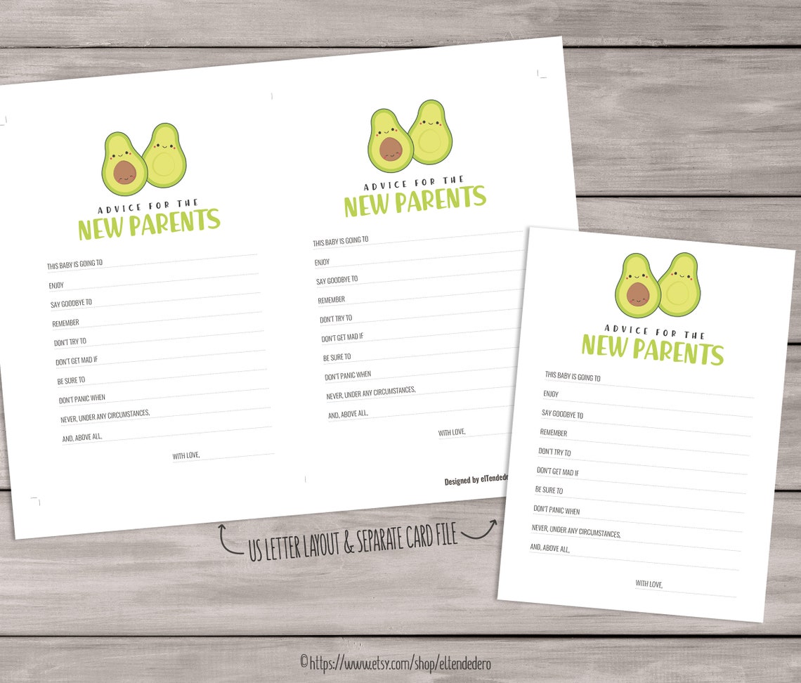 Baby Shower Advice Cards Advice for New Parents. Printable - Etsy