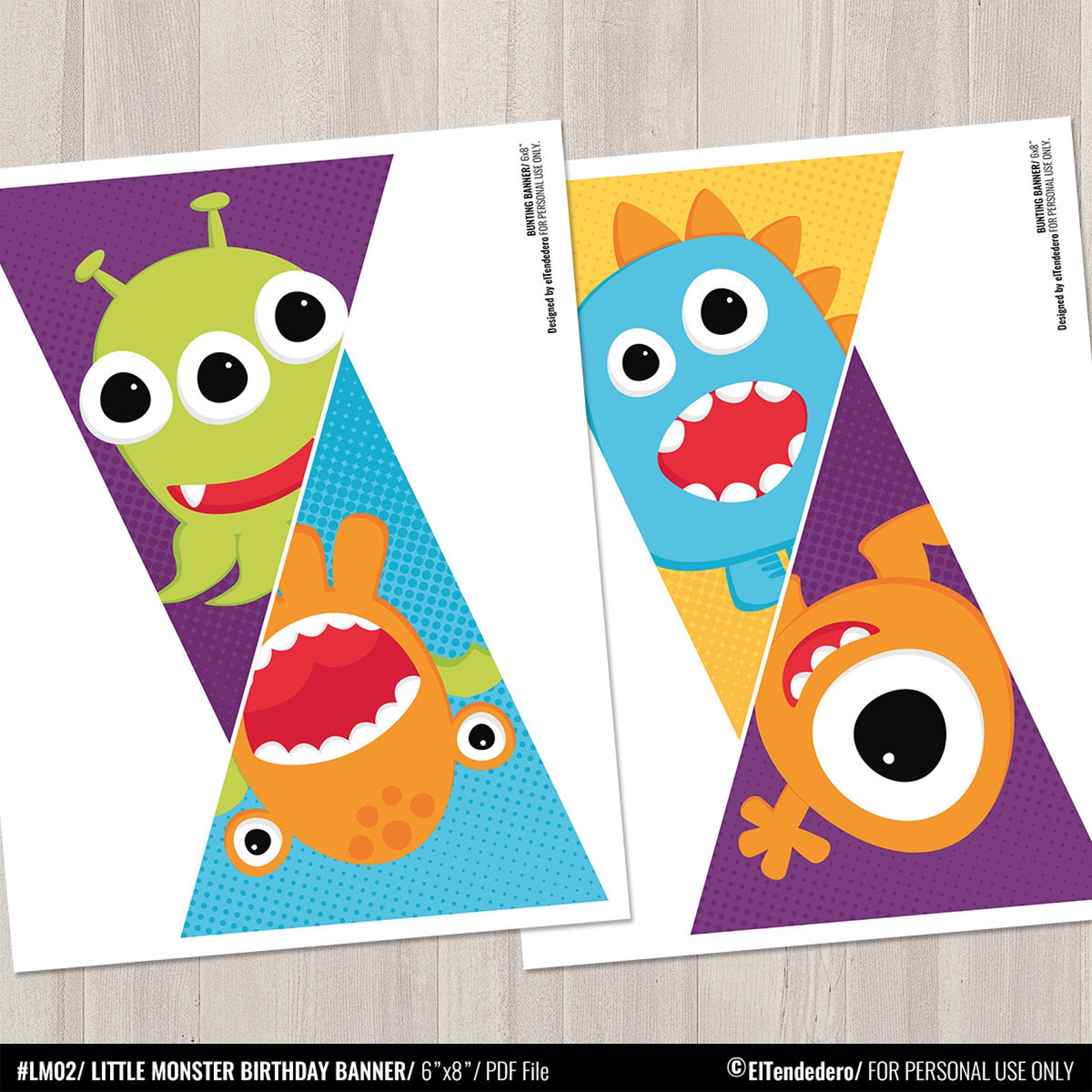 Little Monster Birthday Banner Funny Little Monster Birthday | Etsy