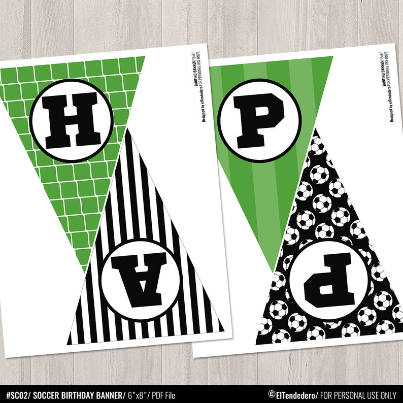 Soccer Birthday Banner Boy Sports Bunting Banner Decor | Etsy