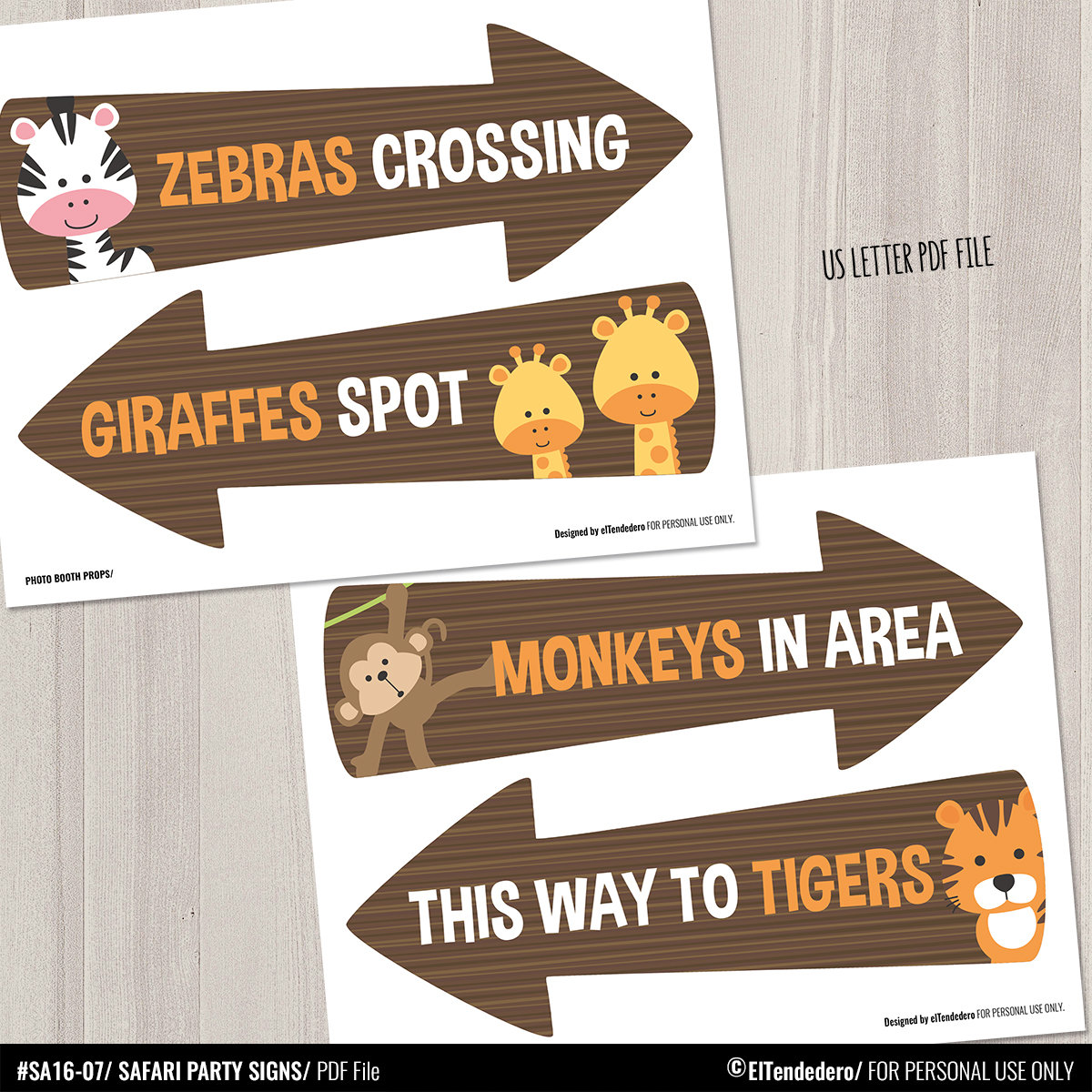 Safari Party Signs Package. Printable Baby Shower Safari Tour | Etsy
