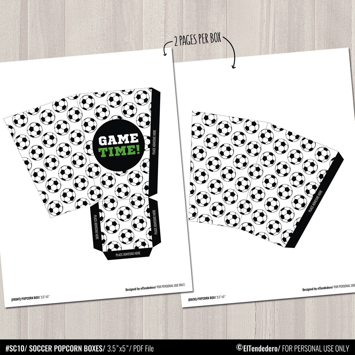 Soccer Popcorn Boxes. Printable Favor Boxes Treat Boxes. - Etsy