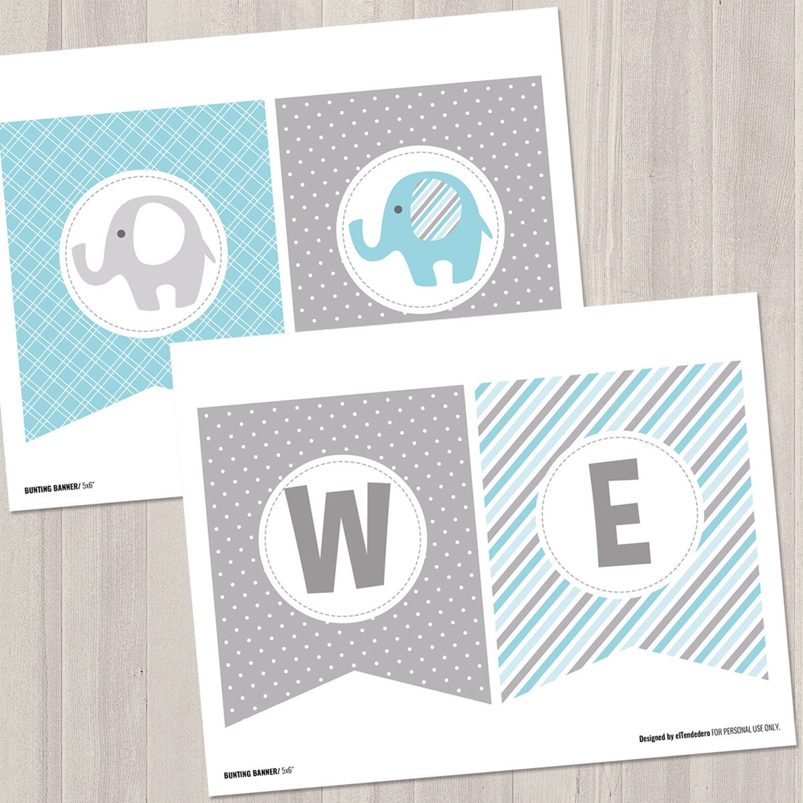 Blue Elephant Baby Shower Banner Boy Baby Banner Blue and - Etsy