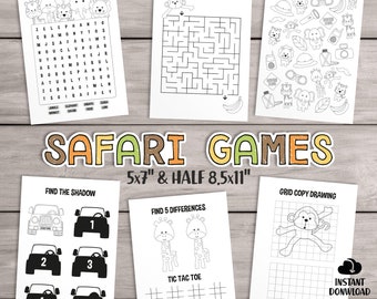 PRINTABLE Safari Coloring Pages. Kids Party Games, Jungle Birthday ...