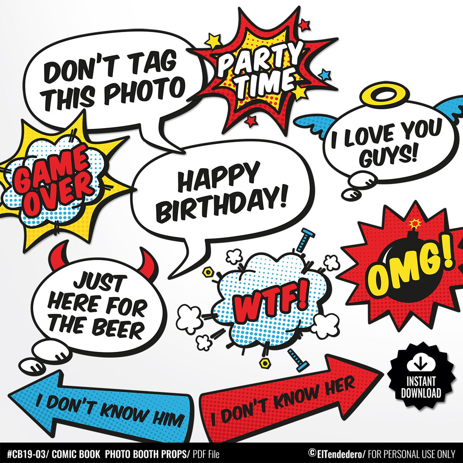 Adult Photo Booth Props. Speech Bubbles Photocall Accessories. - Etsy