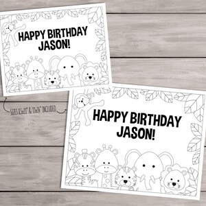 SELF EDITABLE Safari Kids Activities Table Mat, Party Games Placemat ...