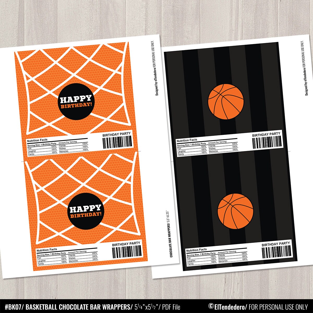 Basketball Chocolate Bar Wrappers. Birthday Chocolate Bar Wraps ...