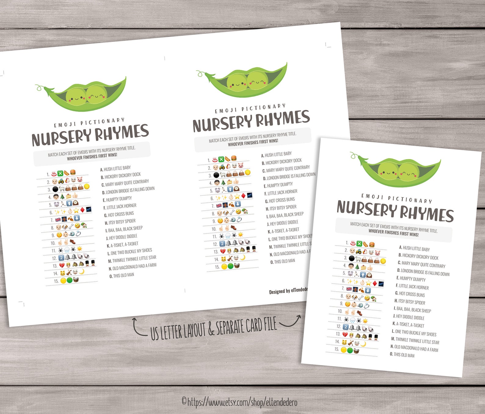Nursery Rhymes Emoji Quiz Game Cards. Printable Twin Baby - Etsy