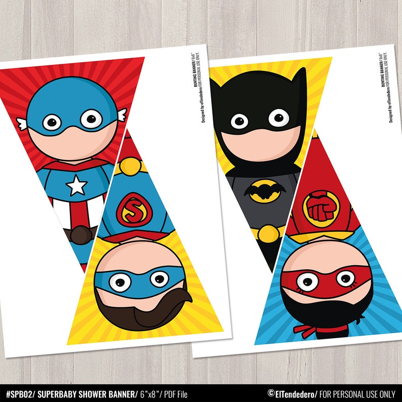Superhero Baby Shower Banner. Comic Book Theme Bunting Banner. - Etsy