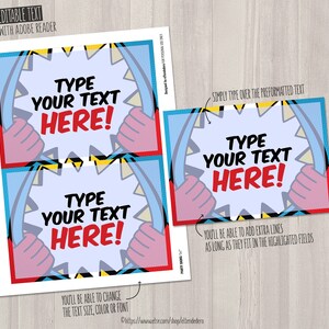 Superhero Table Signs Editable Place Cards Buffet Cards Printable Food ...