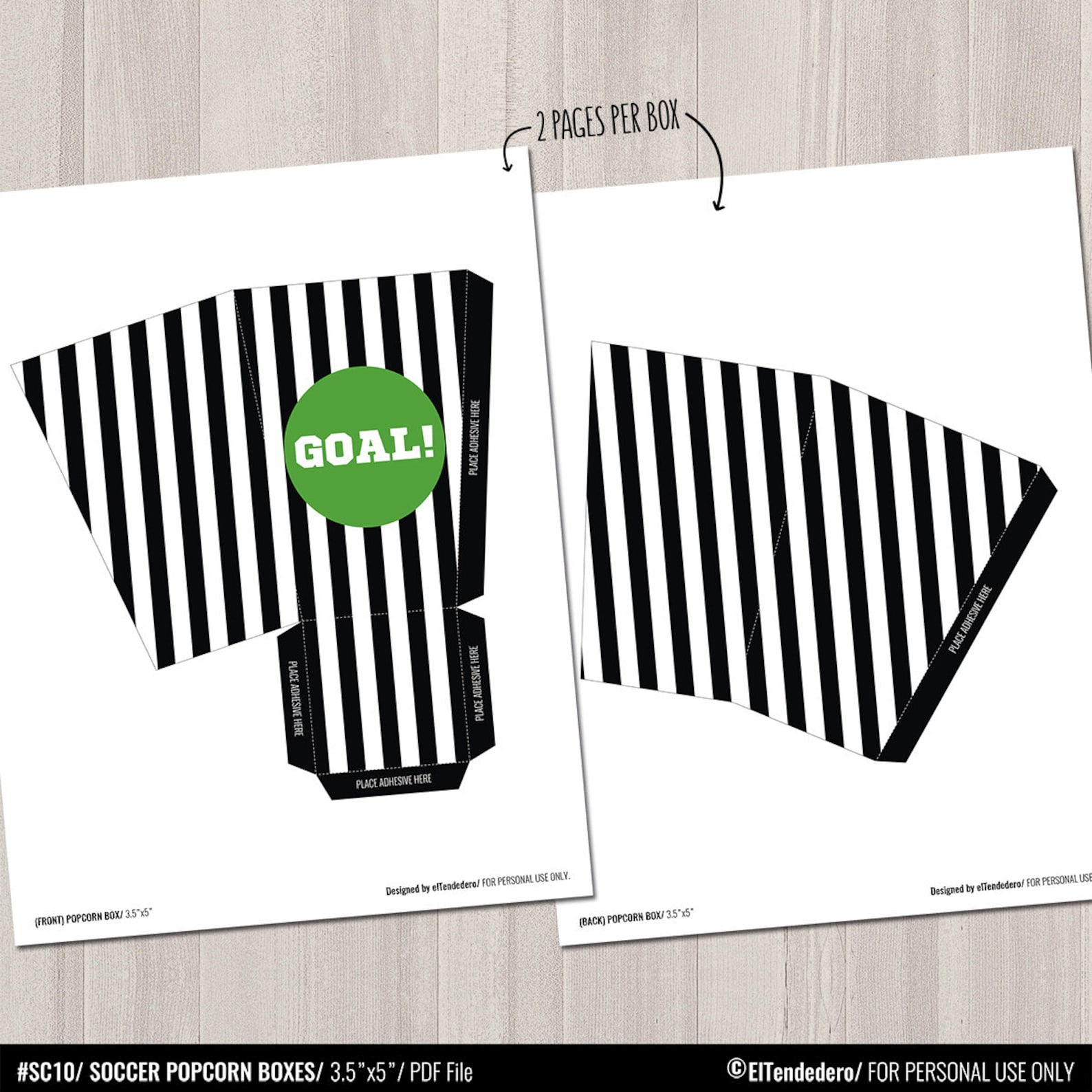 Soccer Popcorn Boxes. Printable Favor Boxes Treat Boxes. - Etsy