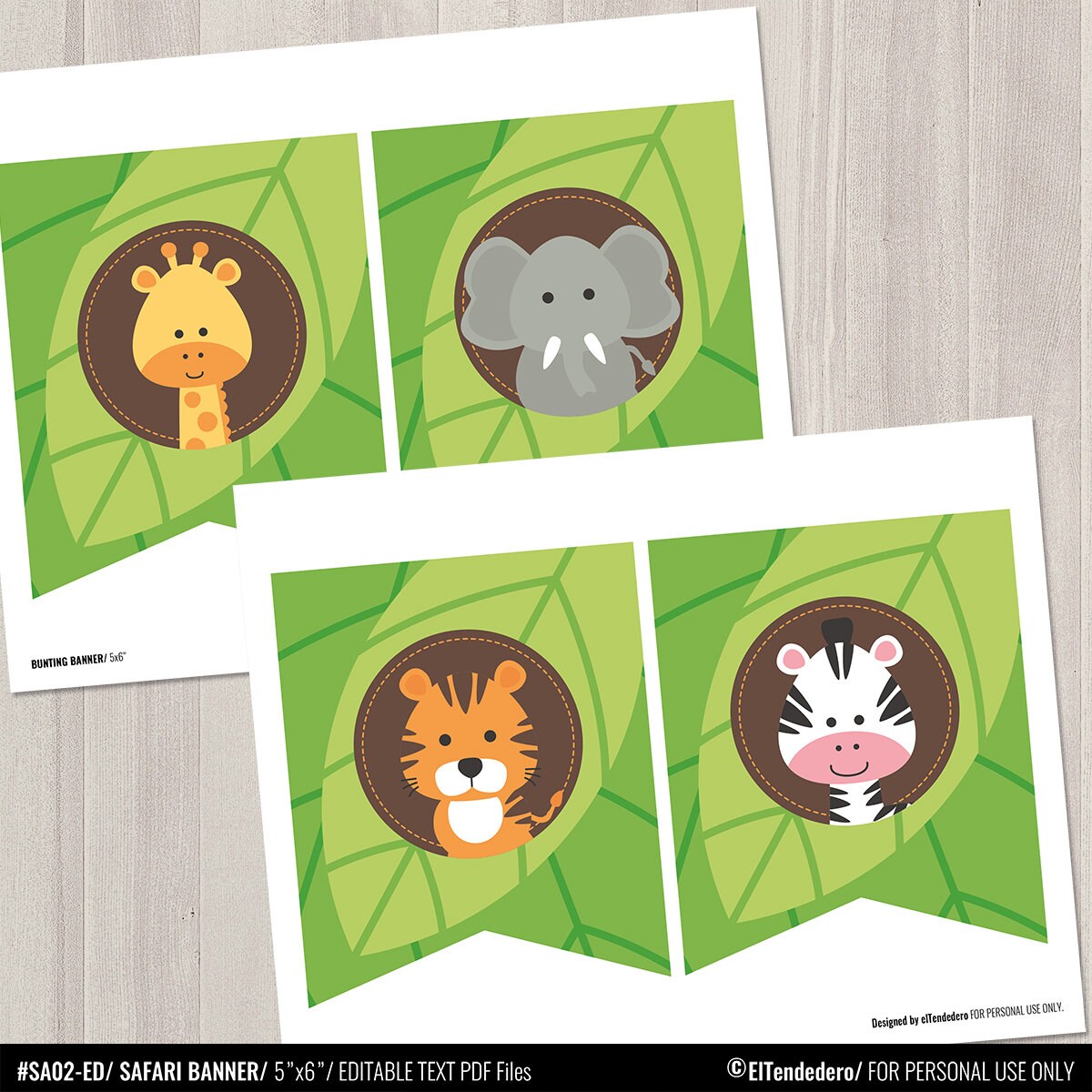 Safari Birthday Banner Jungle Theme Bunting Banner - Etsy Singapore