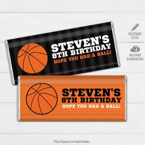 Basketball Chocolate Bar Wrappers. Birthday Chocolate Bar Wraps ...