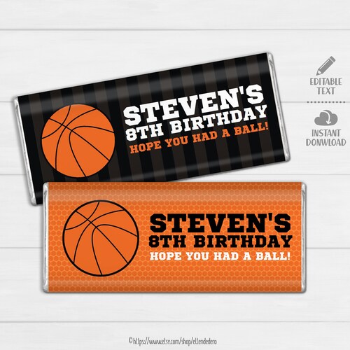 Basketball Chocolate Bar Wrappers. Birthday Chocolate Bar - Etsy