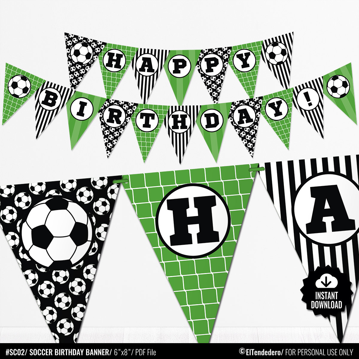 Banderines Cumpleaños Fútbol. Guirnalda Fiesta Equipo Fútbol. | Etsy