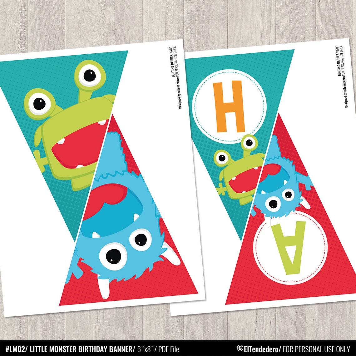 Little Monster Birthday Banner Funny Little Monster Birthday | Etsy