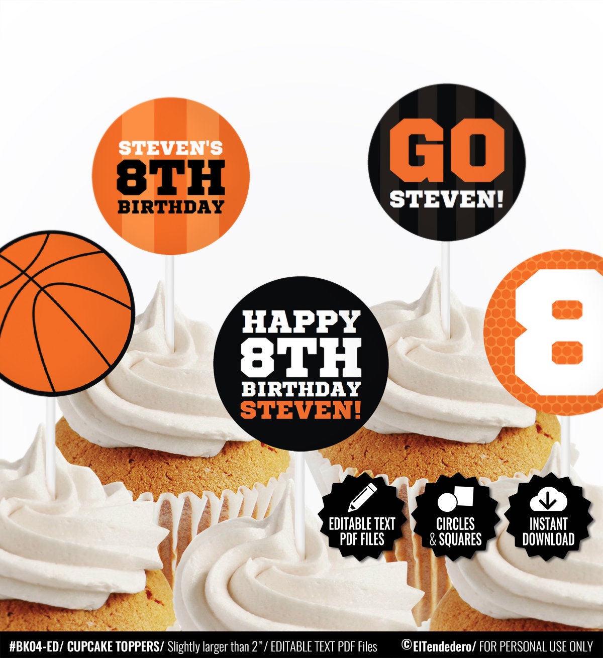 Toppers Cupcake Baloncesto. Decoración Cumpleaños Deportes. | Etsy