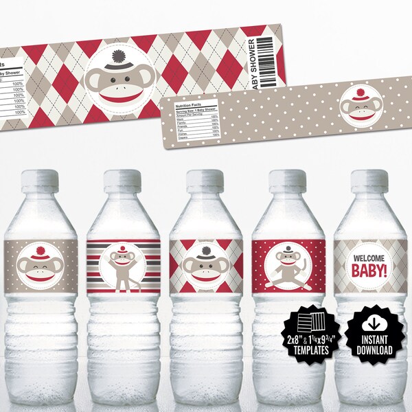 Sock Monkey Labels - Etsy