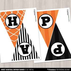 Basketball Birthday Banner - Sports Bunting Banner Decor - Printable ...