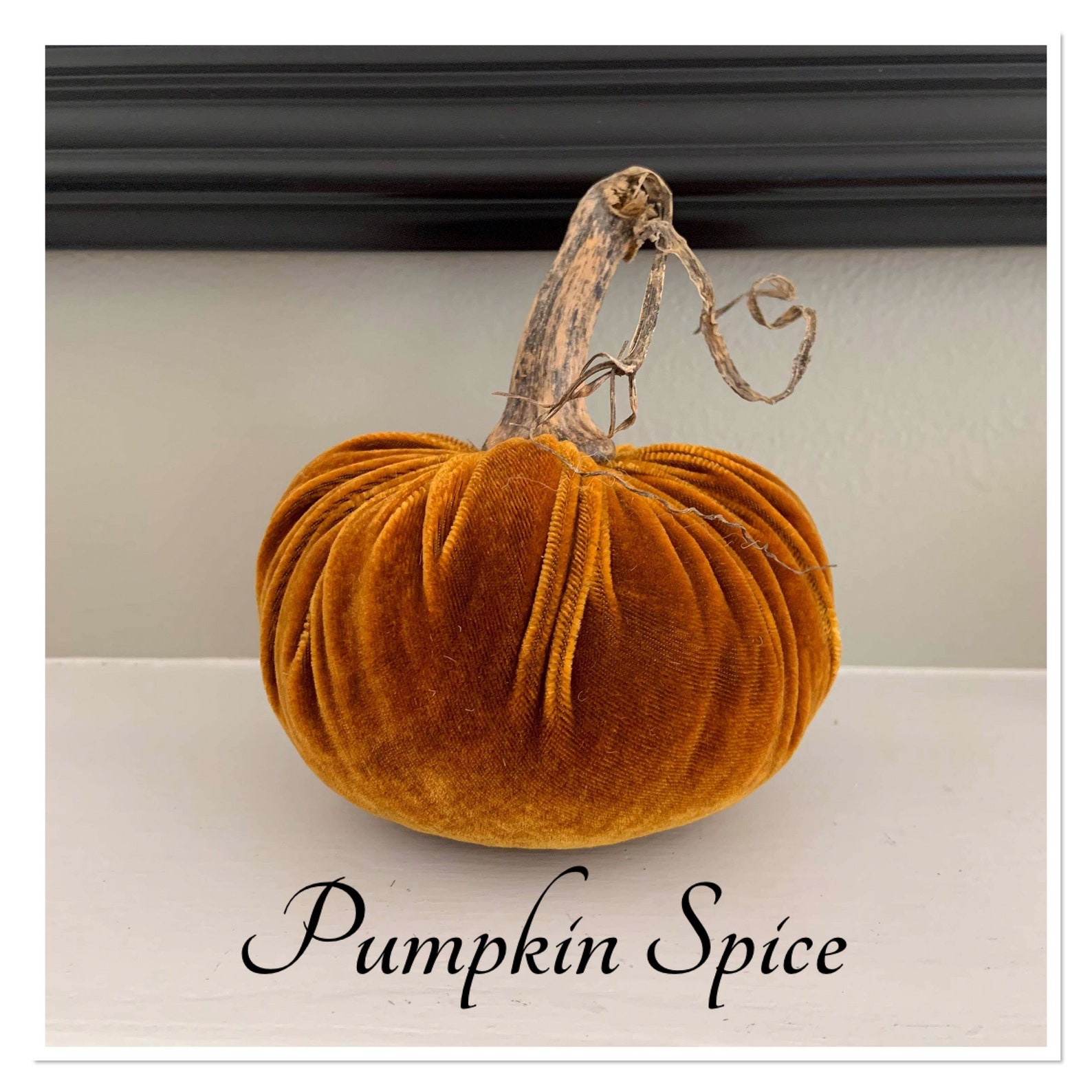 1 Mini Handmade Silk Velvet Pumpkin With Real Stem - Etsy