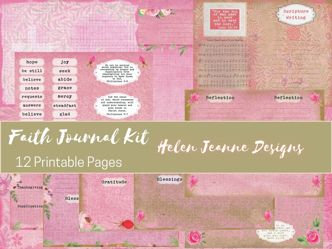 Faith Journaling Pages / Prayer Journal Printables / Junk Journal Page ...