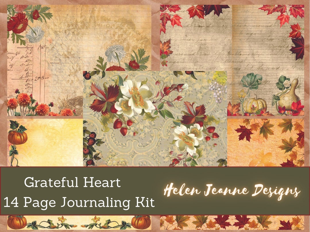 Grateful Heart 14 Autumn / Fall / Thanksgiving Junk Journaling Pages ...
