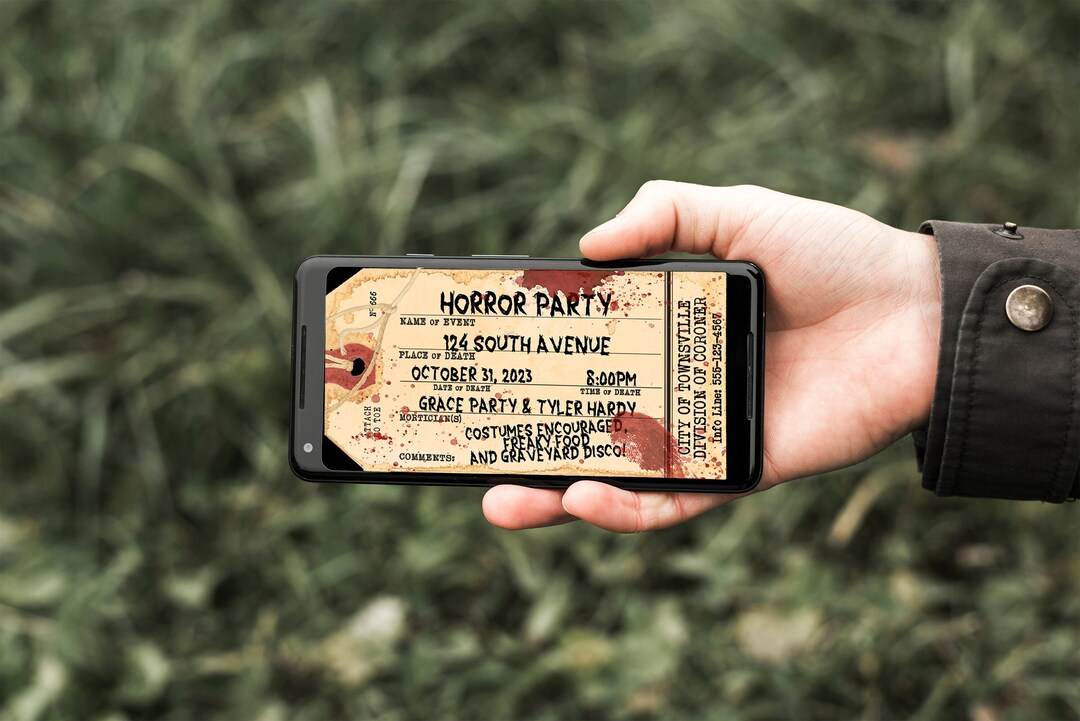 Halloween Horror Digital Toe Tag Party Event Invitation CUSTOMIZED - Etsy