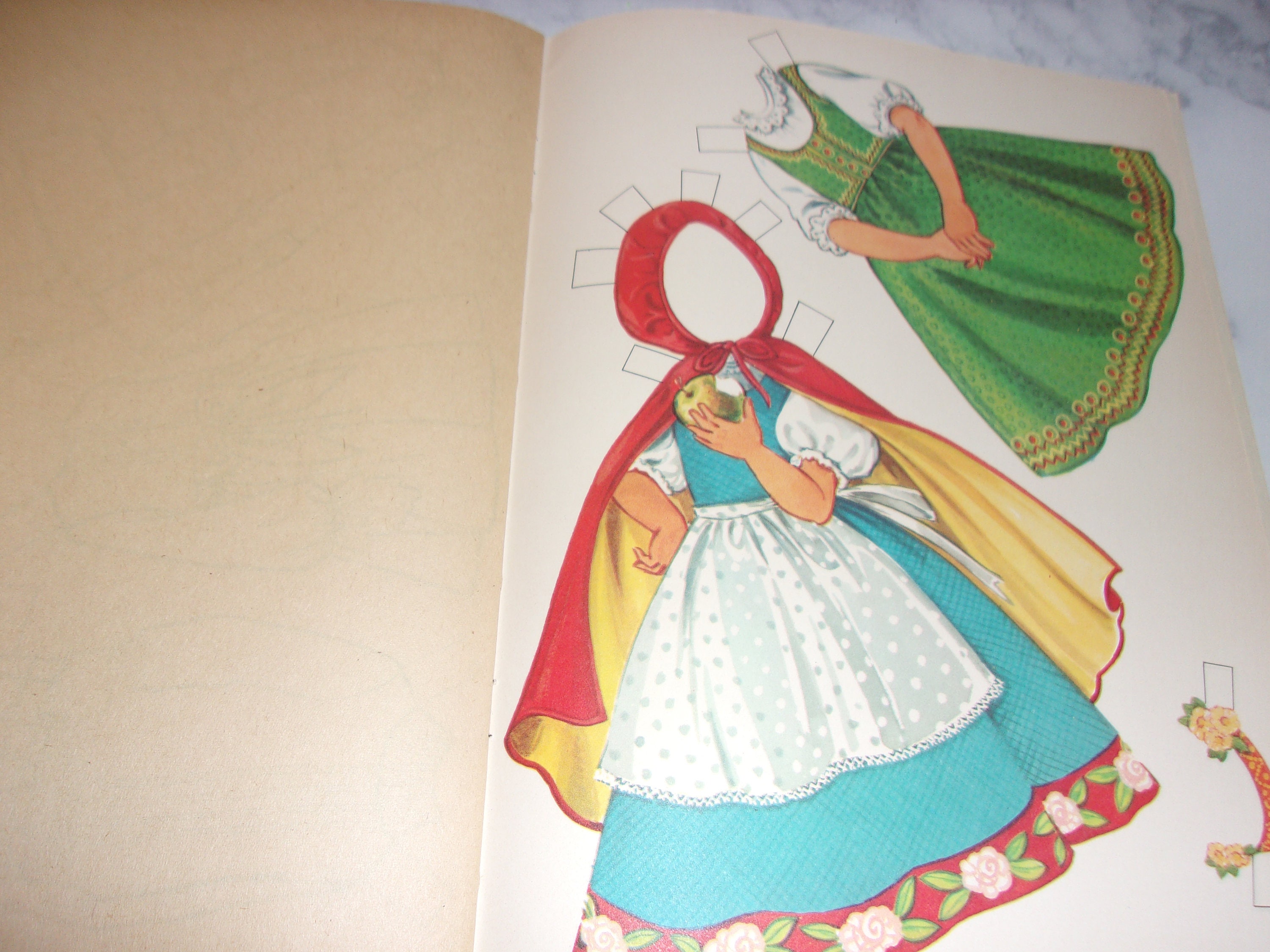 Little Red Riding Hood Paper Doll Wonder Cut and Coloring Book 1971 ...