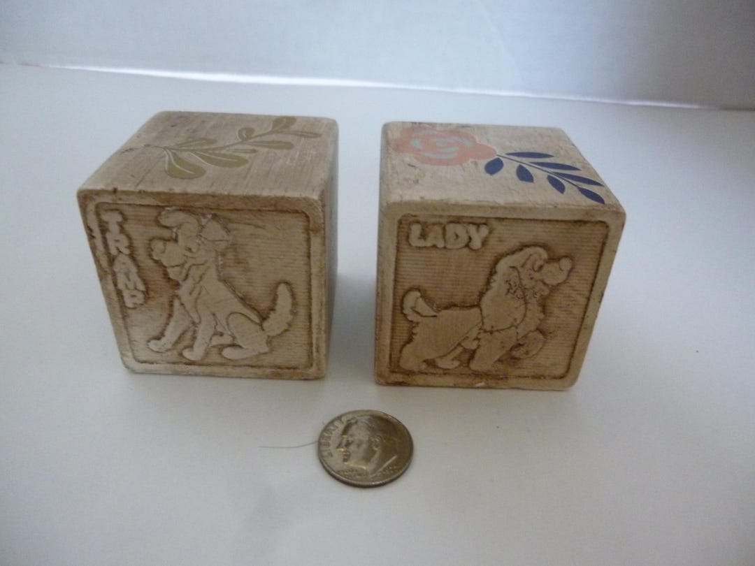 Distressed Disney Lady and the Tramp Wooden Alphabet Blocks, Nursery ...