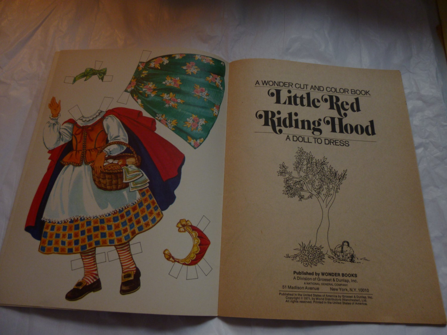 Little Red Riding Hood Paper Doll Wonder Cut and Coloring Book 1971 ...