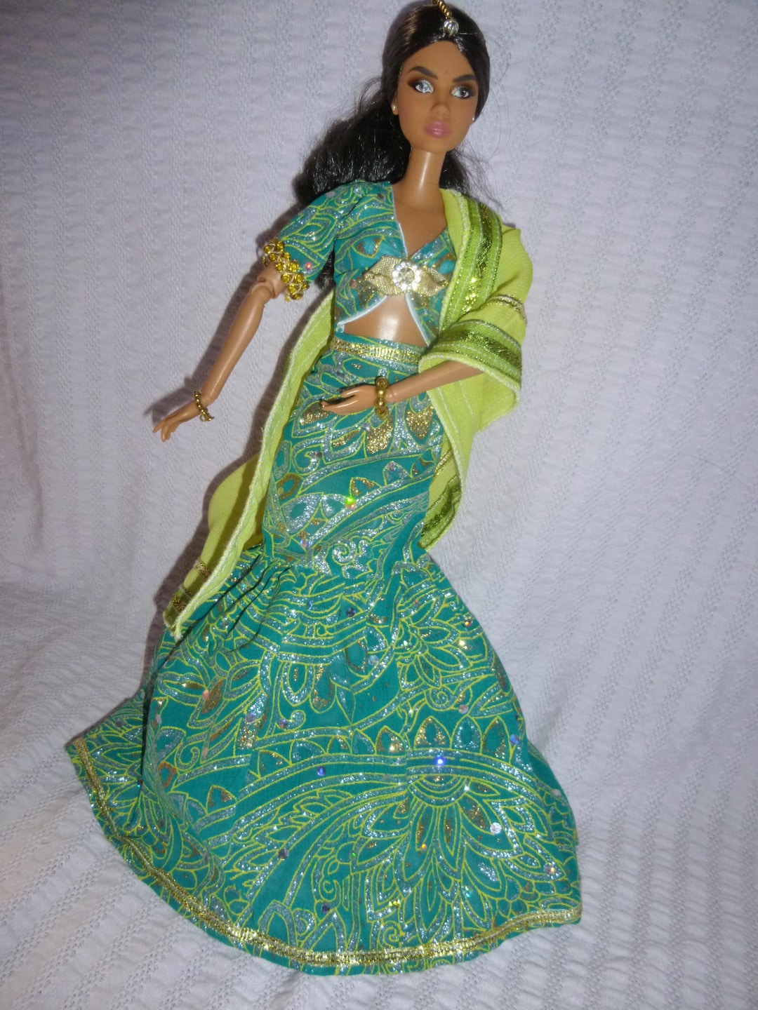Barbie Doll Sari Outfit; Indian Princess Saree, Wrap & Jewelry ...