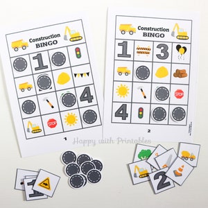 Construction Bingo Printables 16 different Play cards | Etsy