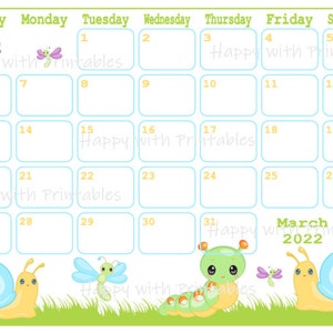 2022 Calendar 2022 Planner Printables Cute Planner | Etsy